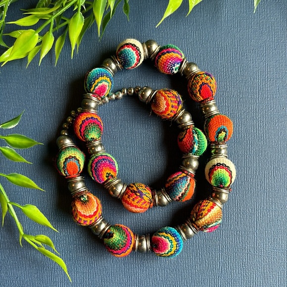 Vintage | Jewelry | Vintage Aztec Colorful Circle Ball Large Bead ...